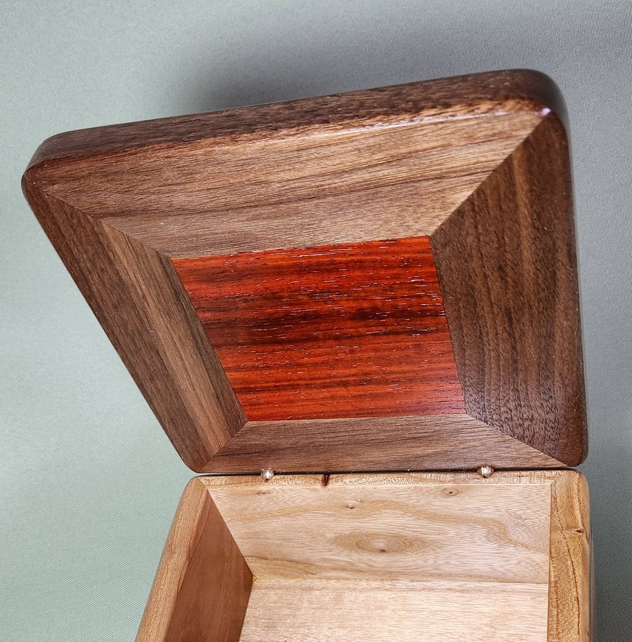 Myrtle Wood Walnut and Padauk Box With Hinged Lid - Etsy