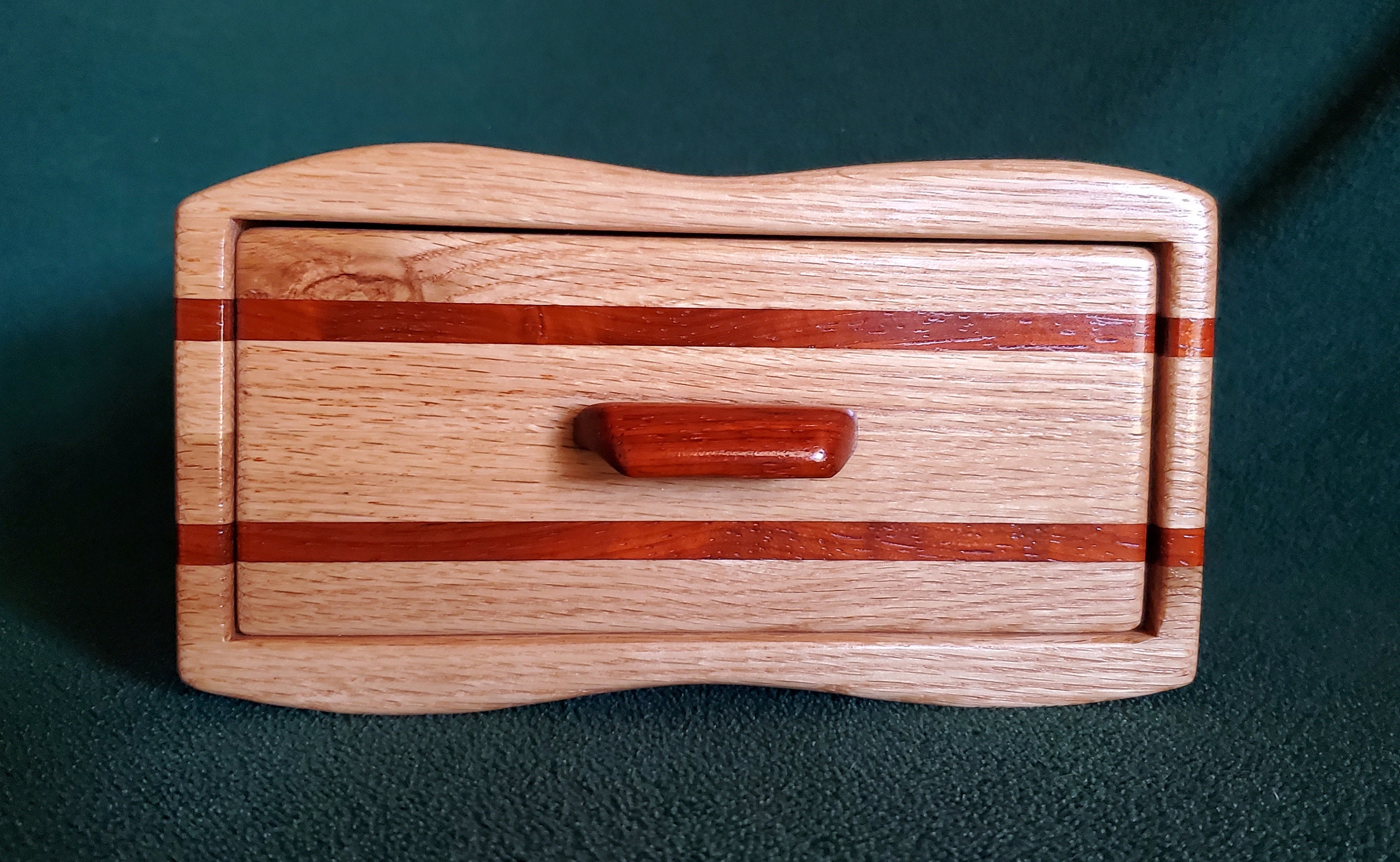 Oak and Padauk Wood Box With Drawer and Hidden Drawer | Etsy