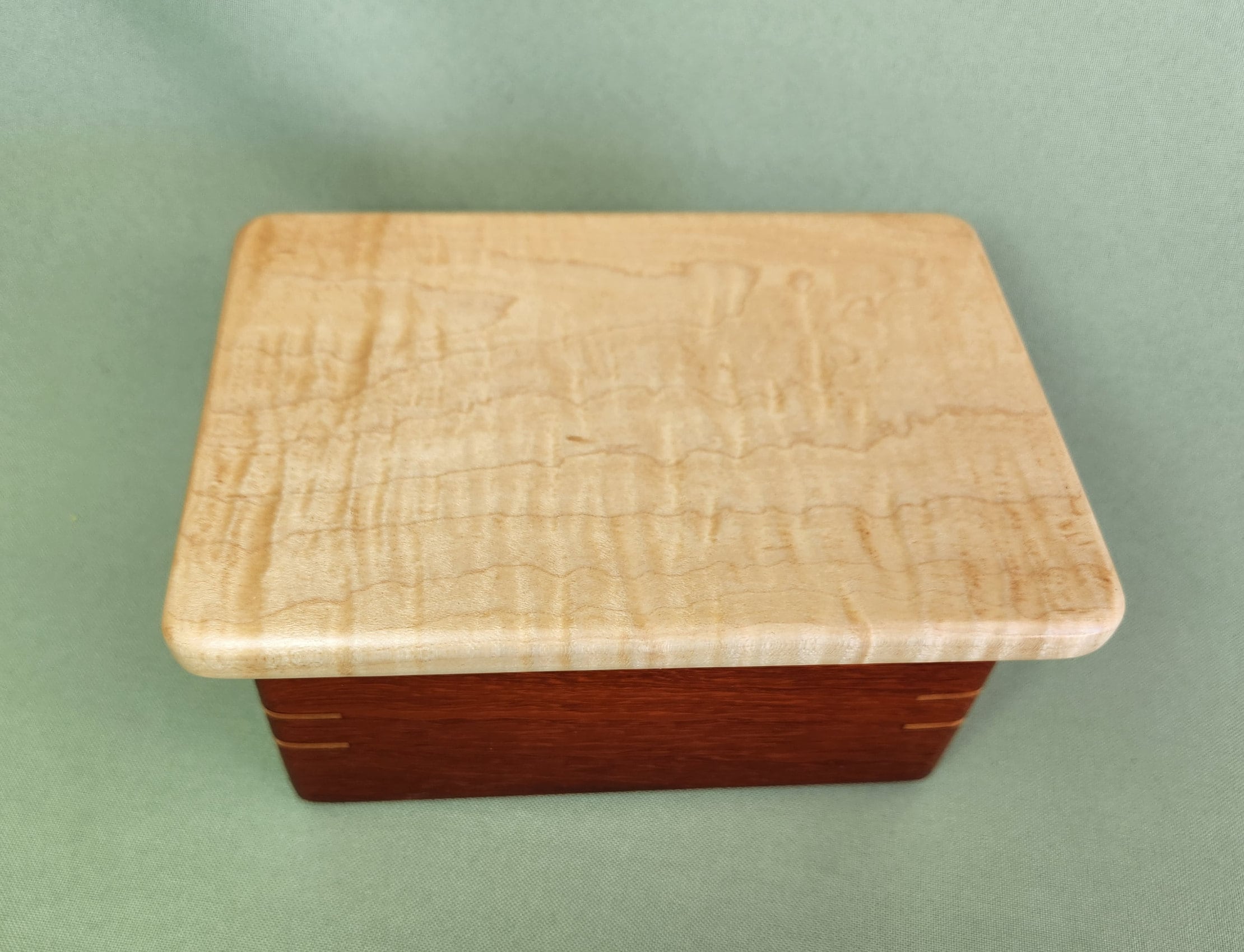 Curley Maple and Padauk Box With Maple Accents and Hinged Lid - Etsy