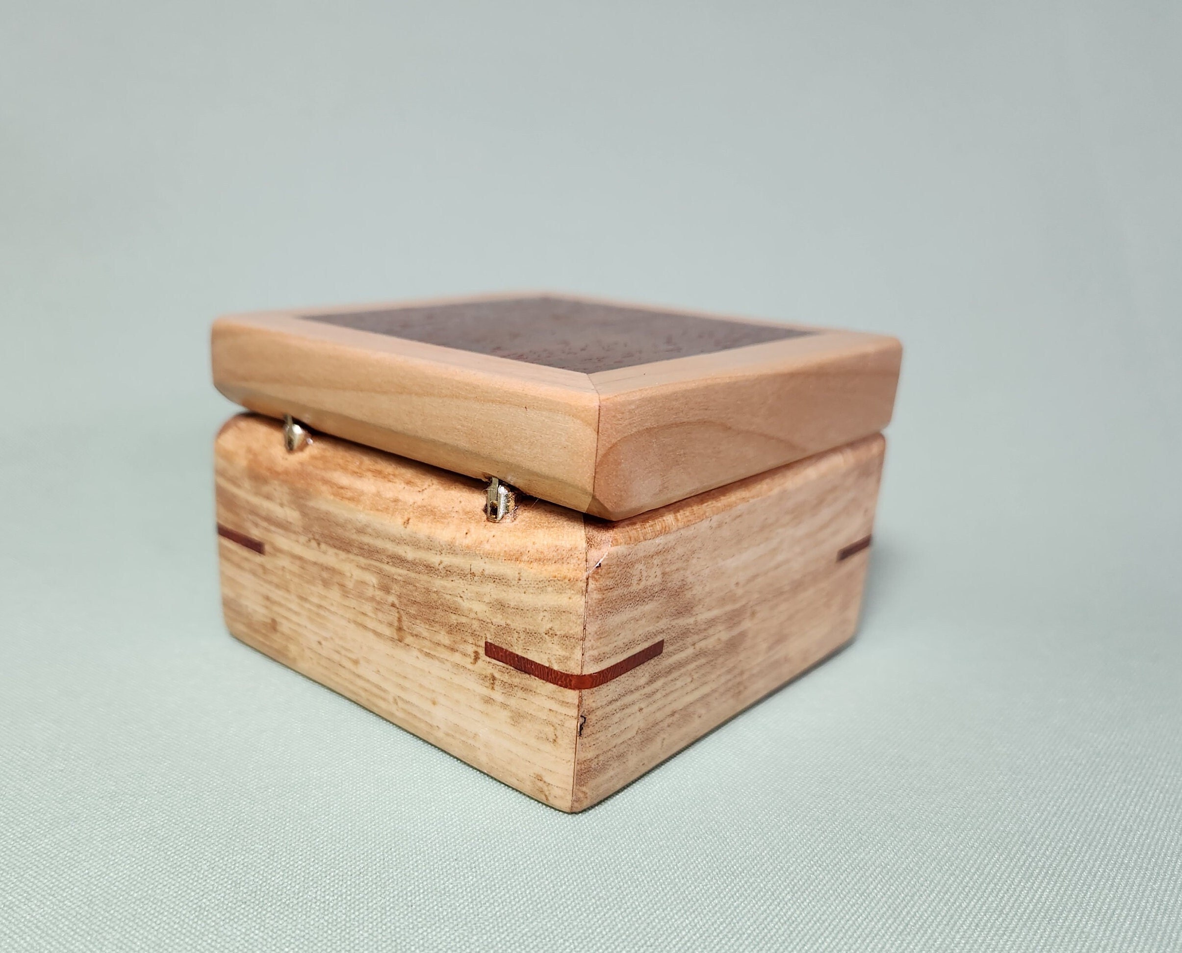 Maple and Padauk Box With Hinged Lid - Etsy