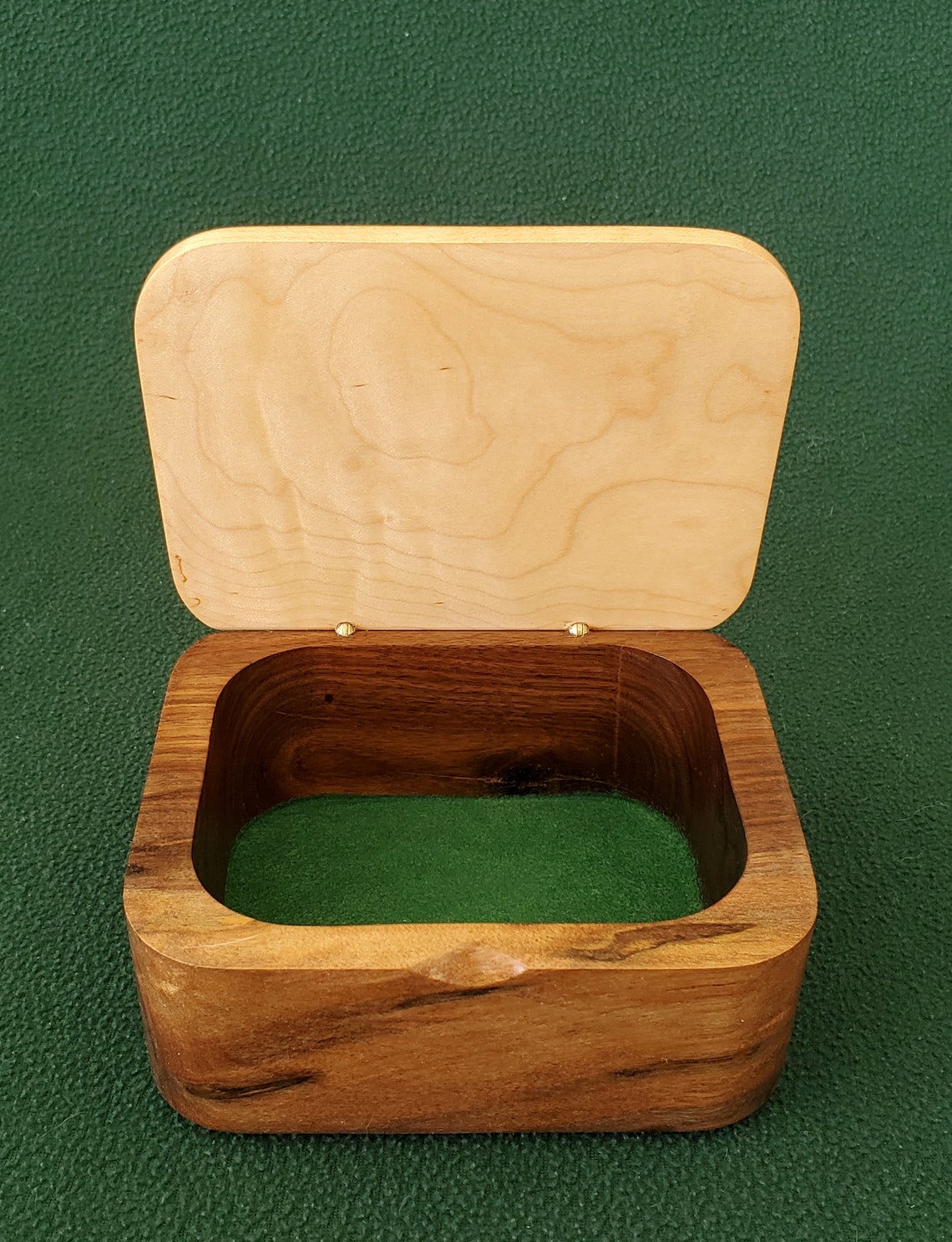 Walnut and Curly Maple Box With Hinged Lid - Etsy