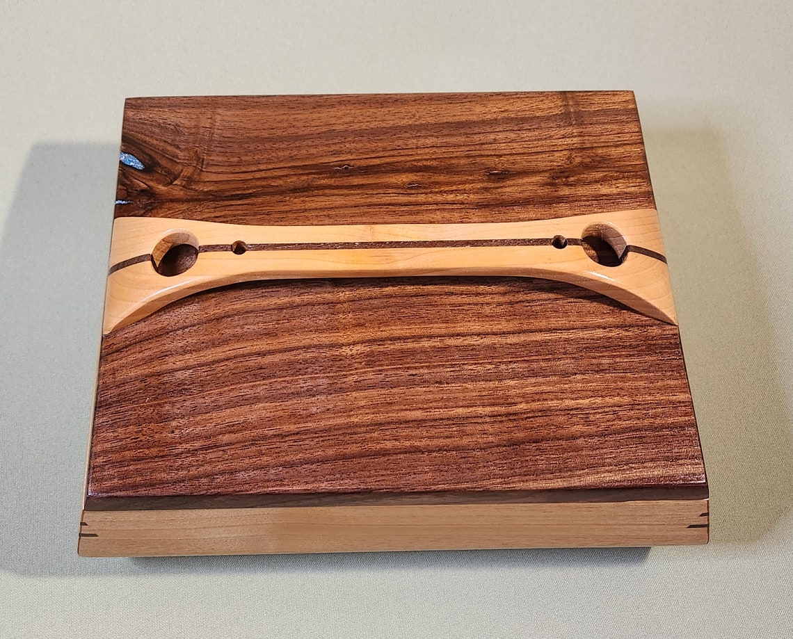 Walnut Alder With Turquoise Inlay Box - Etsy