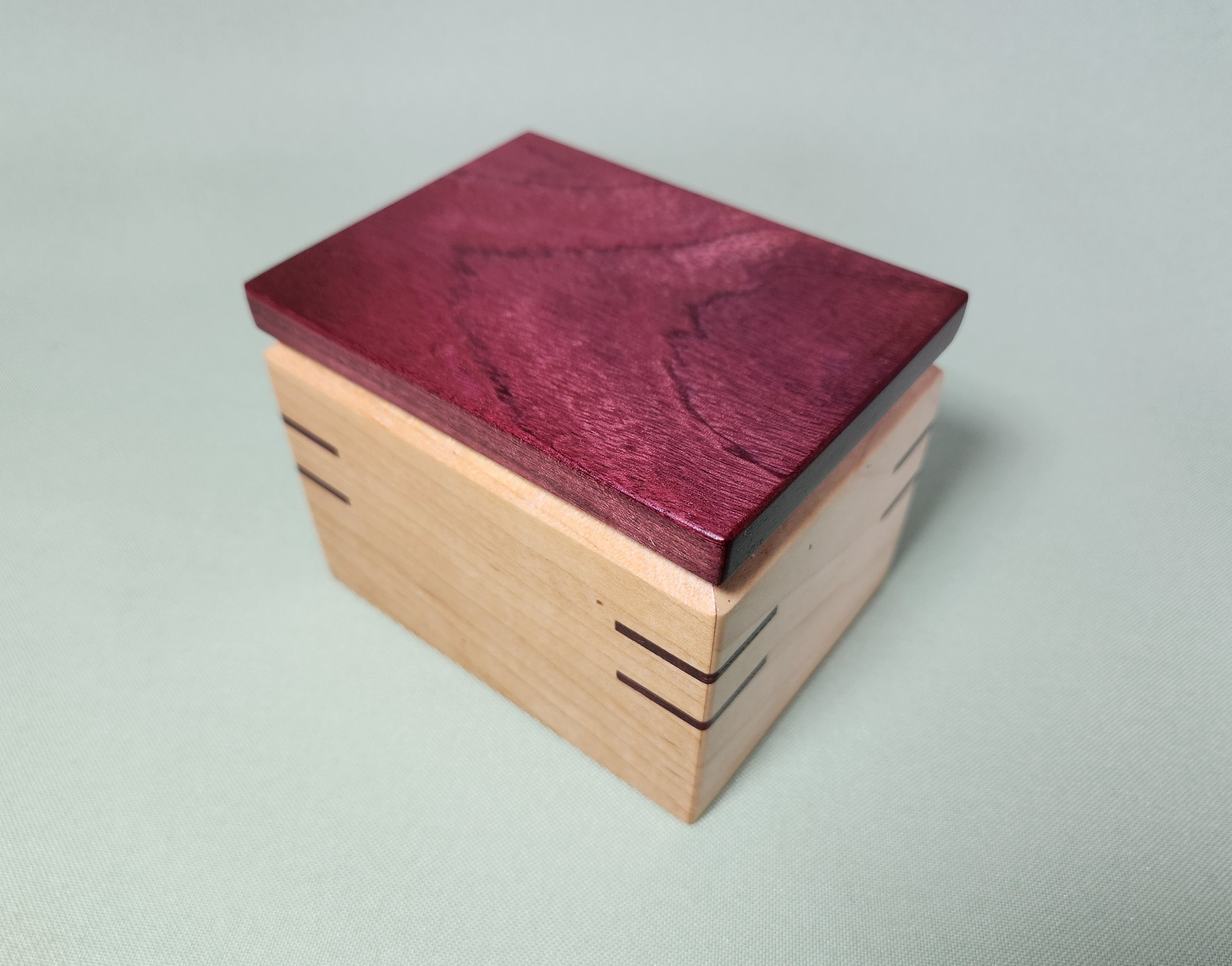 Purple Heart and Maple Box With Hinged Lid - Etsy