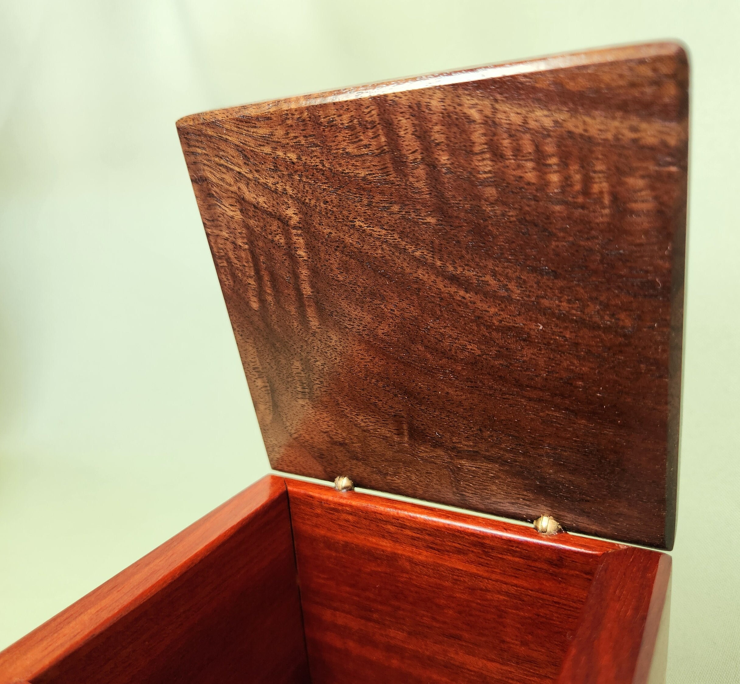 Walnut and Padauk Box With Maple Accents and Hinged Lid - Etsy