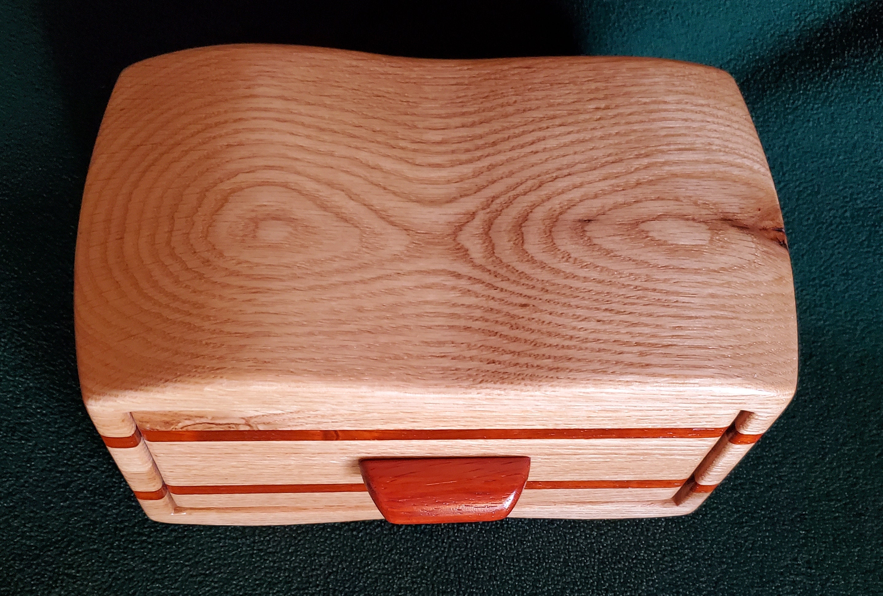Oak and Padauk Wood Box With Drawer and Hidden Drawer | Etsy