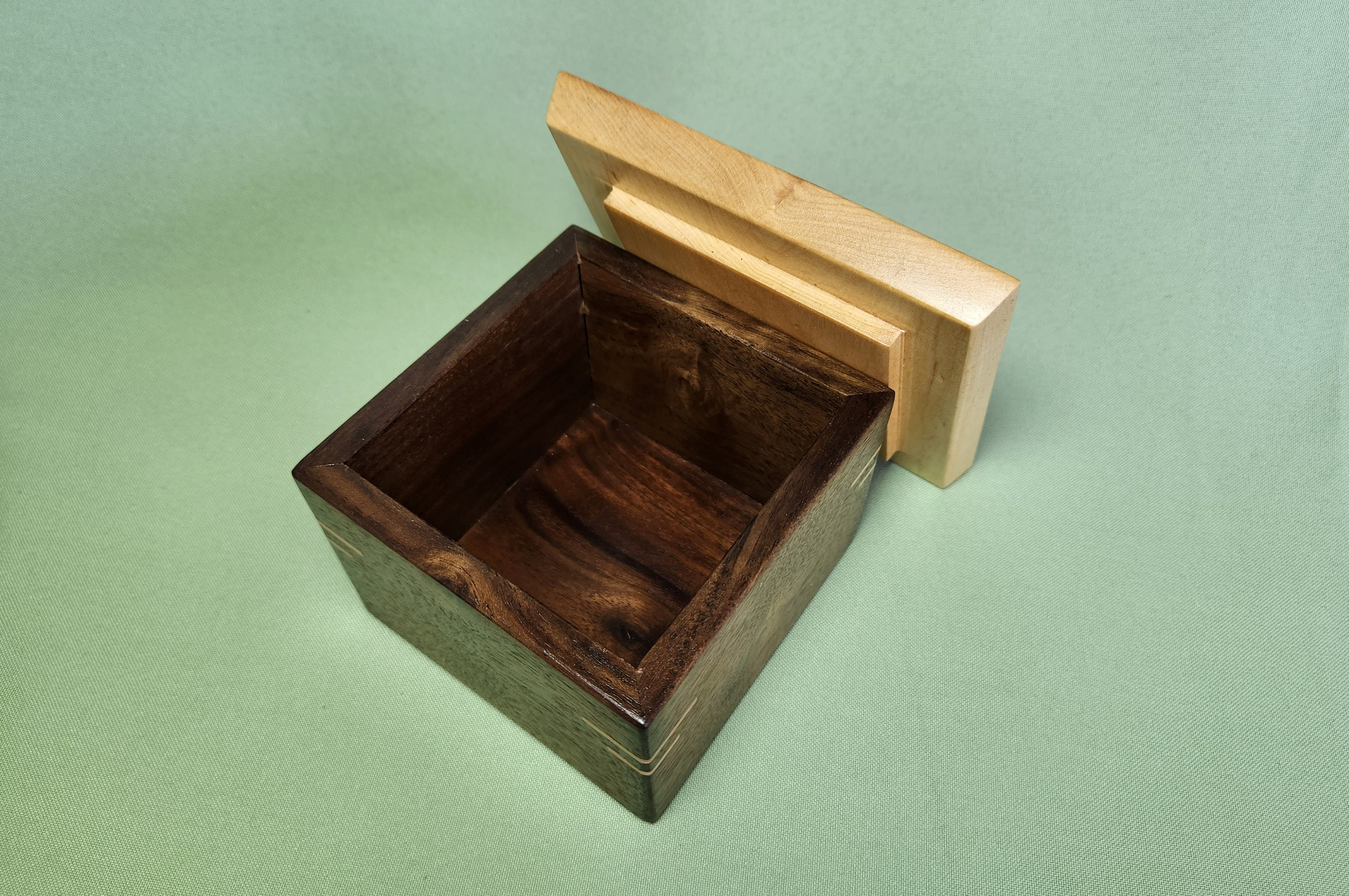 Walnut and Curley Maple Box With Maple Accents and Removable - Etsy