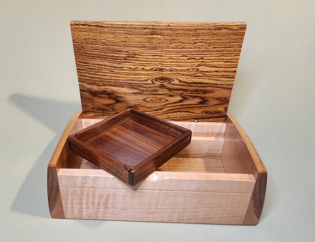 Curley Maple and Becote Wood Valet Box - Etsy