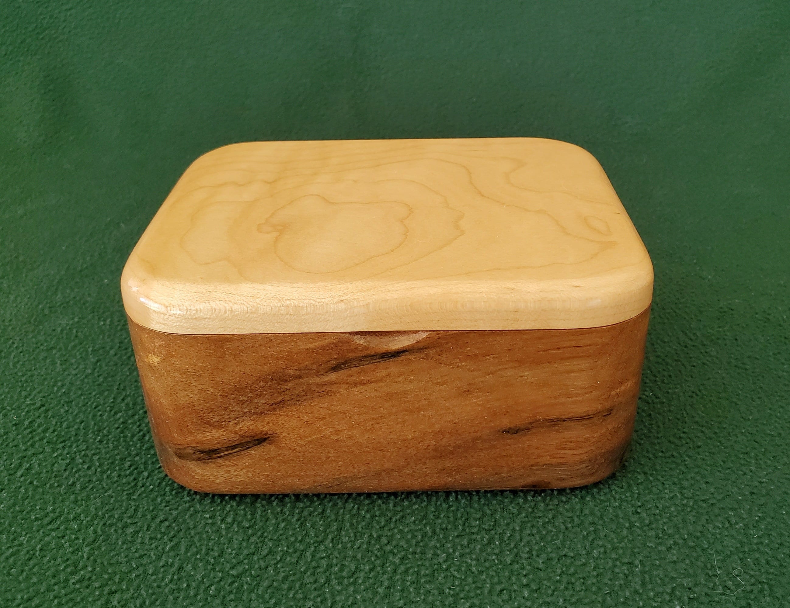 Walnut and Curly Maple Box With Hinged Lid - Etsy