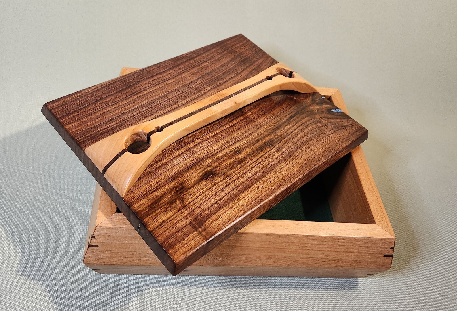 Walnut Alder With Turquoise Inlay Box - Etsy