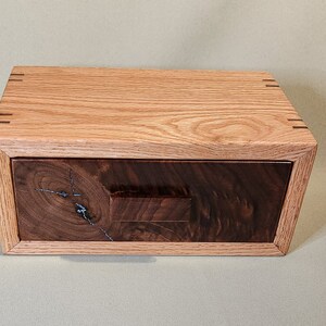 Oak and Walnut Drawer Box With Turquoise Inlay - Etsy