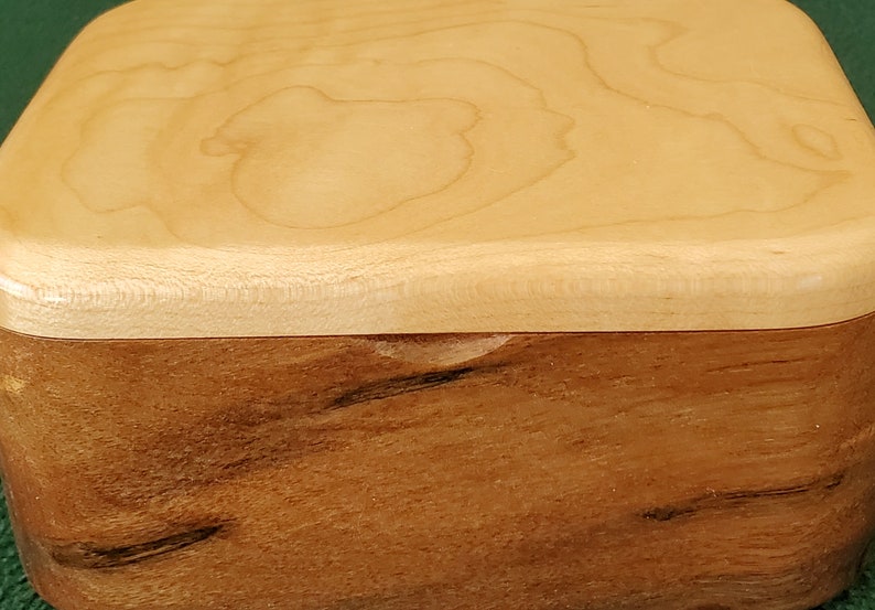 Walnut and Curly Maple Box With Hinged Lid - Etsy