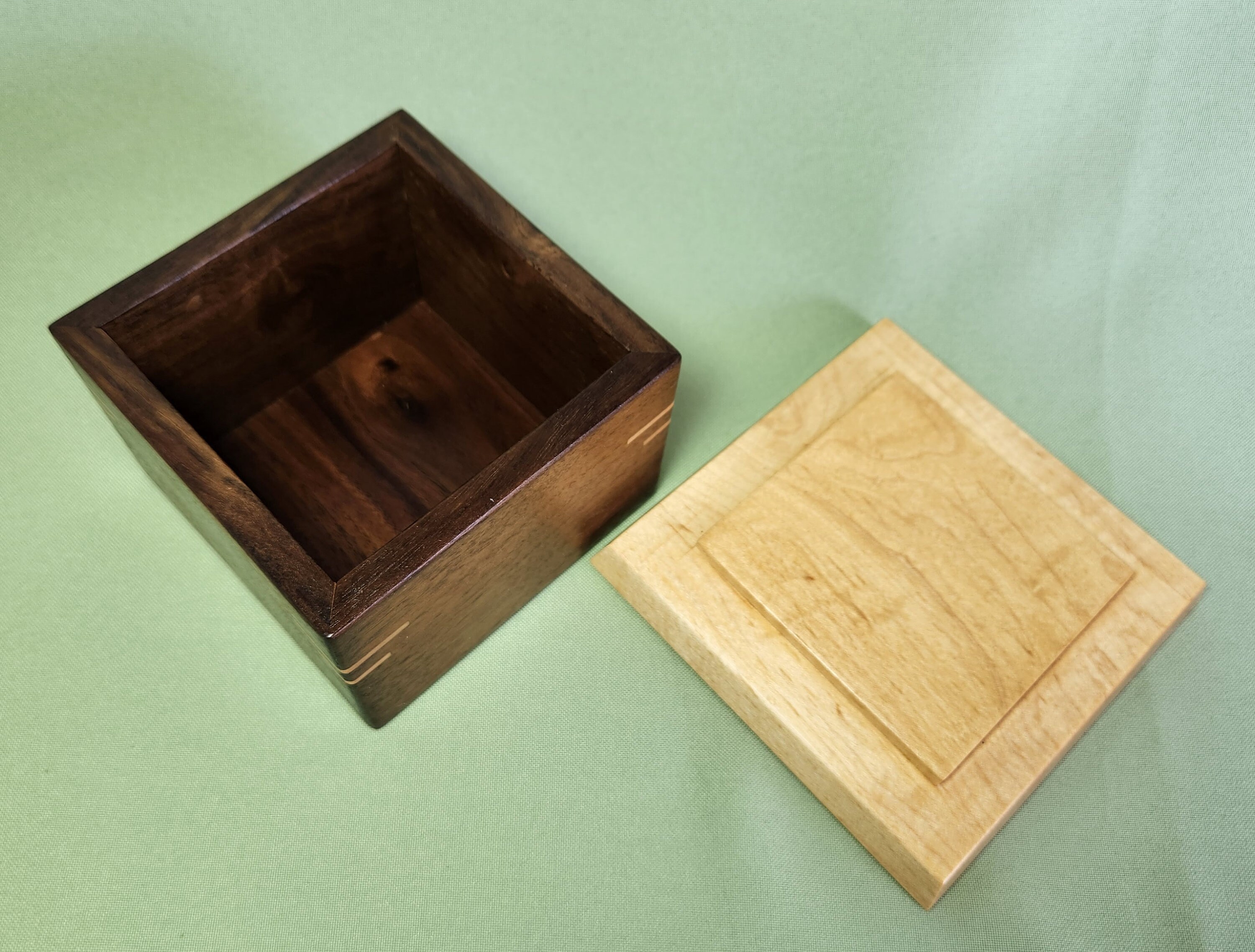 Walnut and Curley Maple Box With Maple Accents and Removable - Etsy
