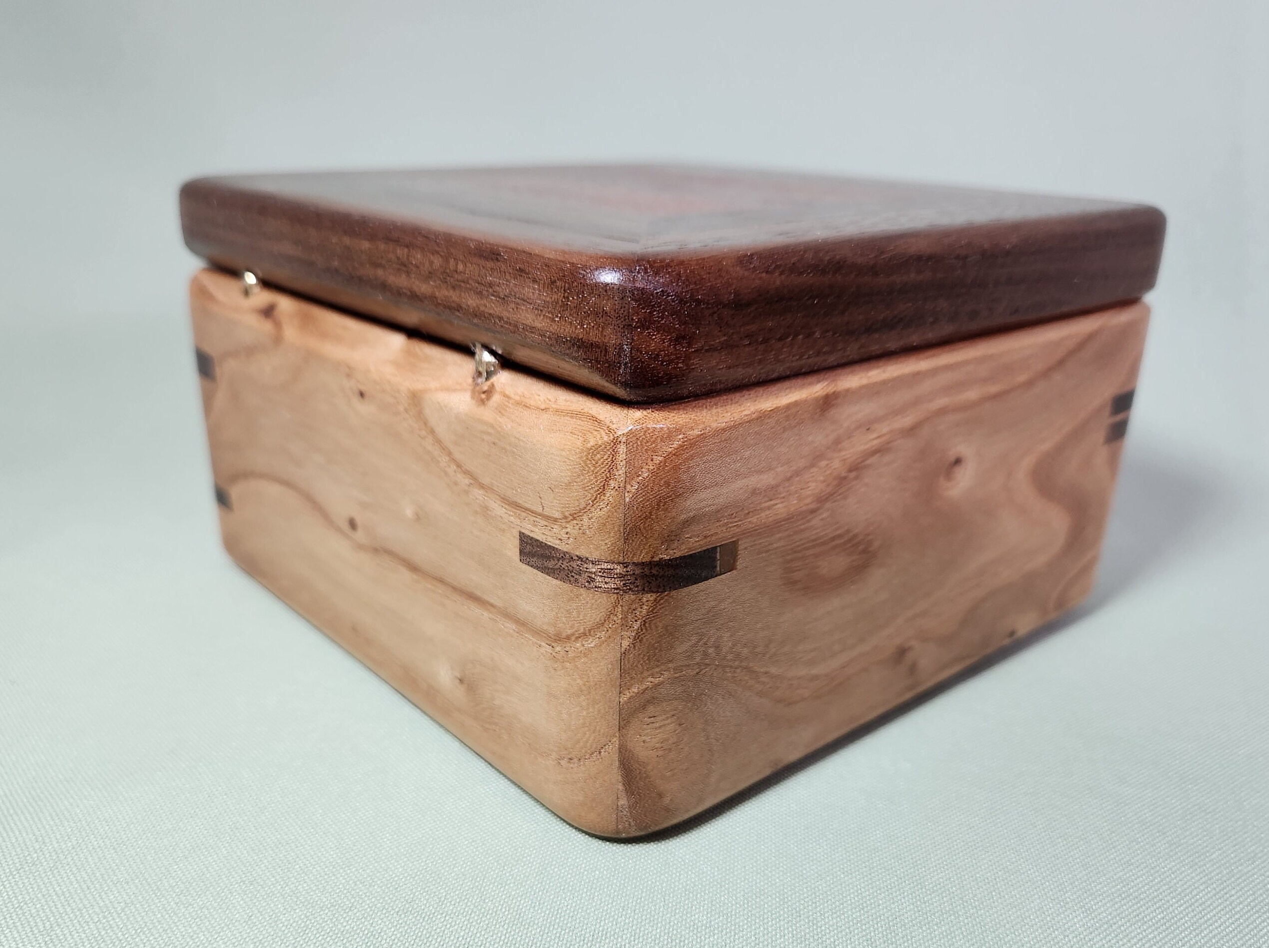 Myrtle Wood Walnut and Padauk Box With Hinged Lid - Etsy