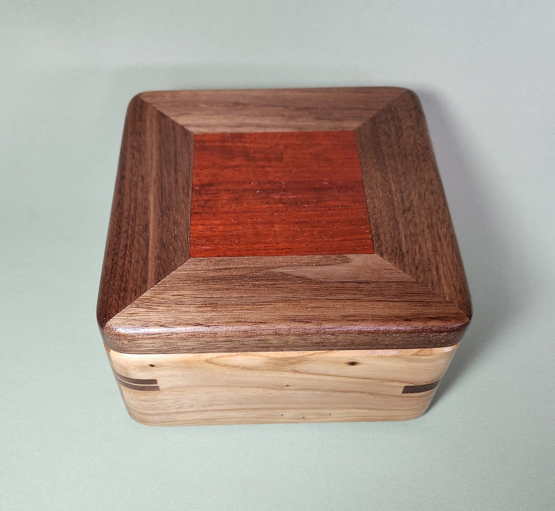 Myrtle Wood Walnut and Padauk Box With Hinged Lid - Etsy