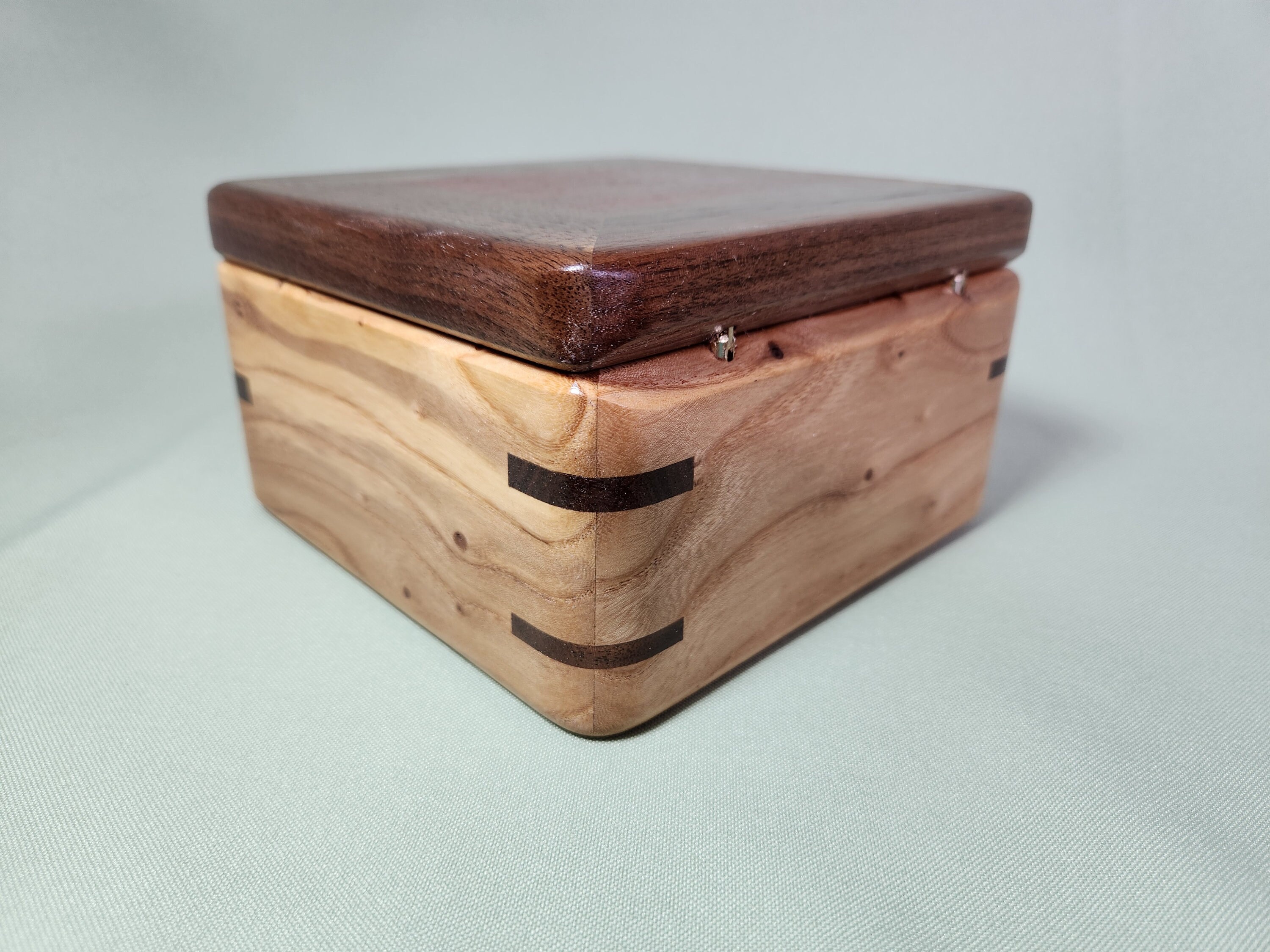 Myrtle Wood Walnut and Padauk Box With Hinged Lid - Etsy