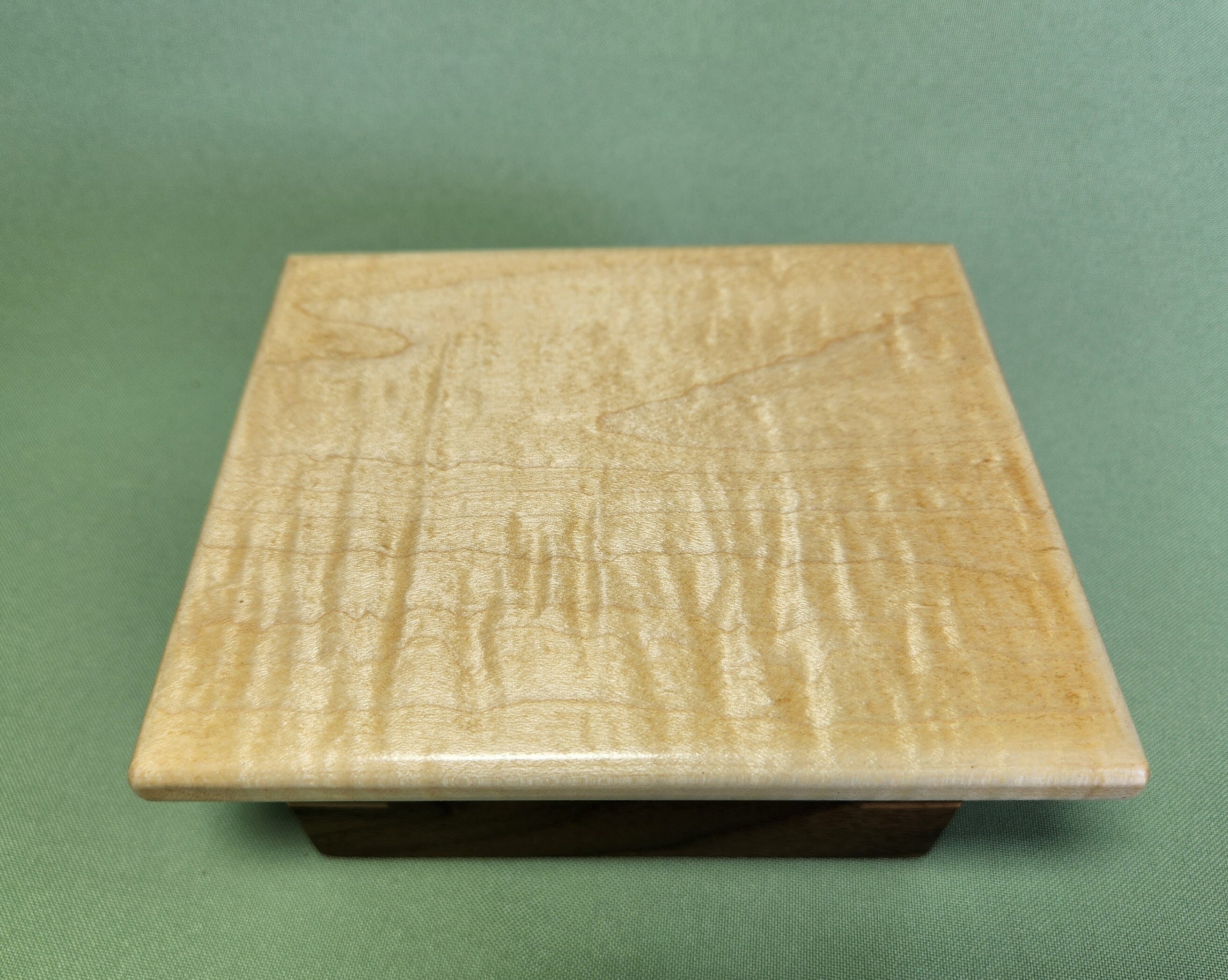 Walnut and Curley Maple Box With Maple Accents and Hinged Lid - Etsy