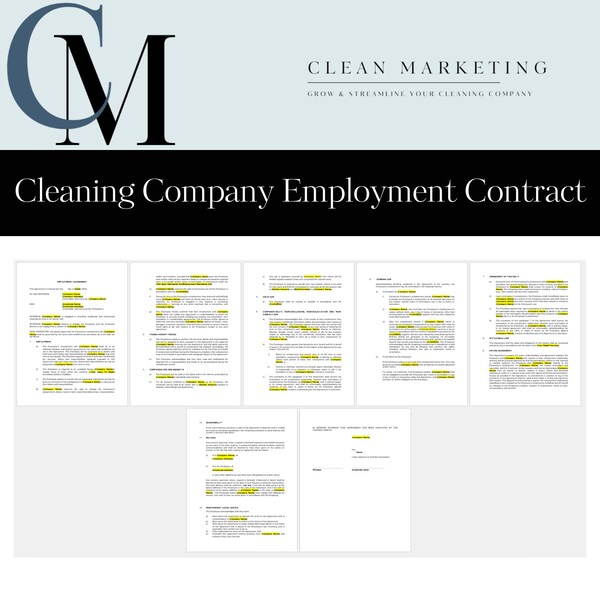 Employee Contract Cleaning - Etsy