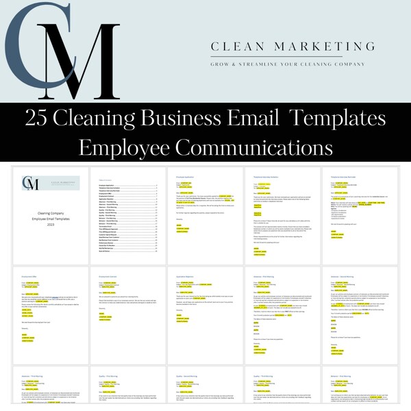 Clean Cleaning Business Email Template - Etsy