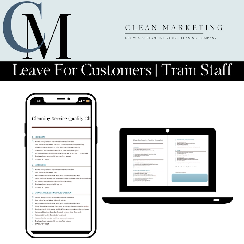 Cleaning Business Editable Checklist Printable Digital Download ...