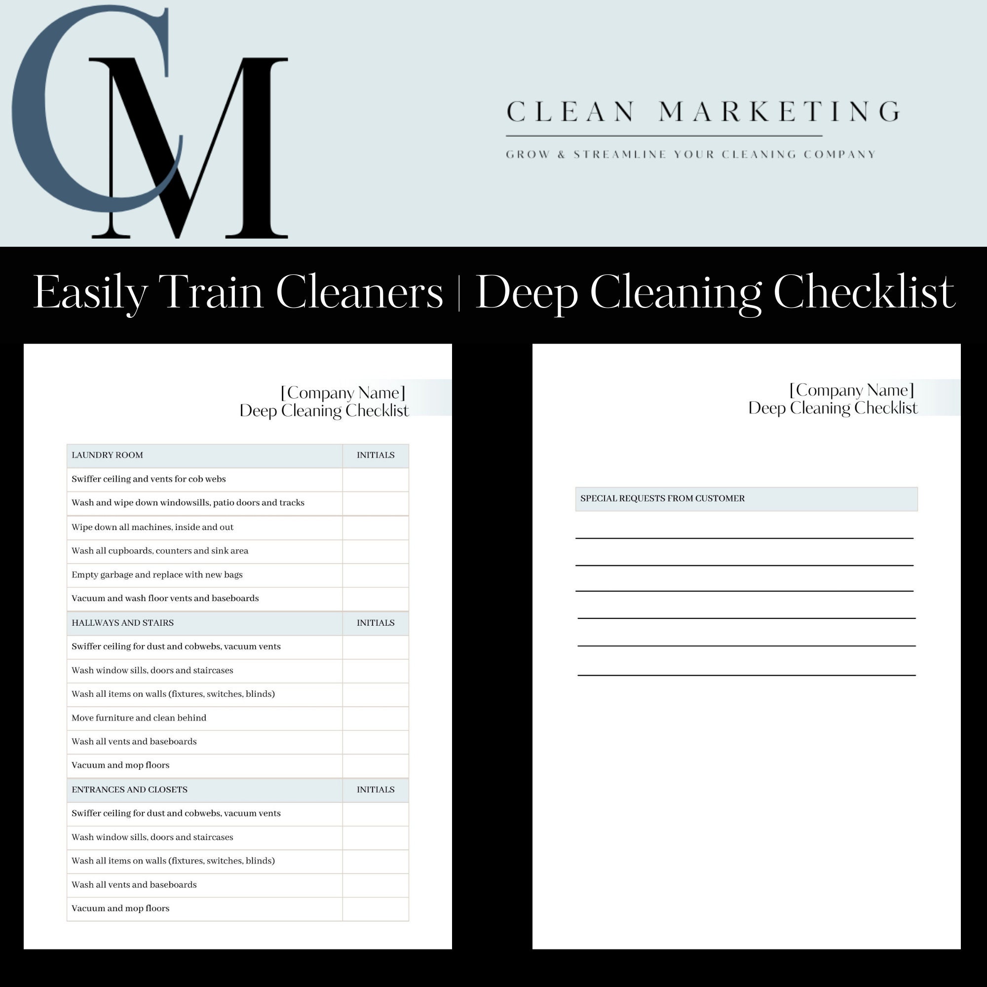 Cleaning Company Deep Cleaning Checklist Professional and Editable in ...