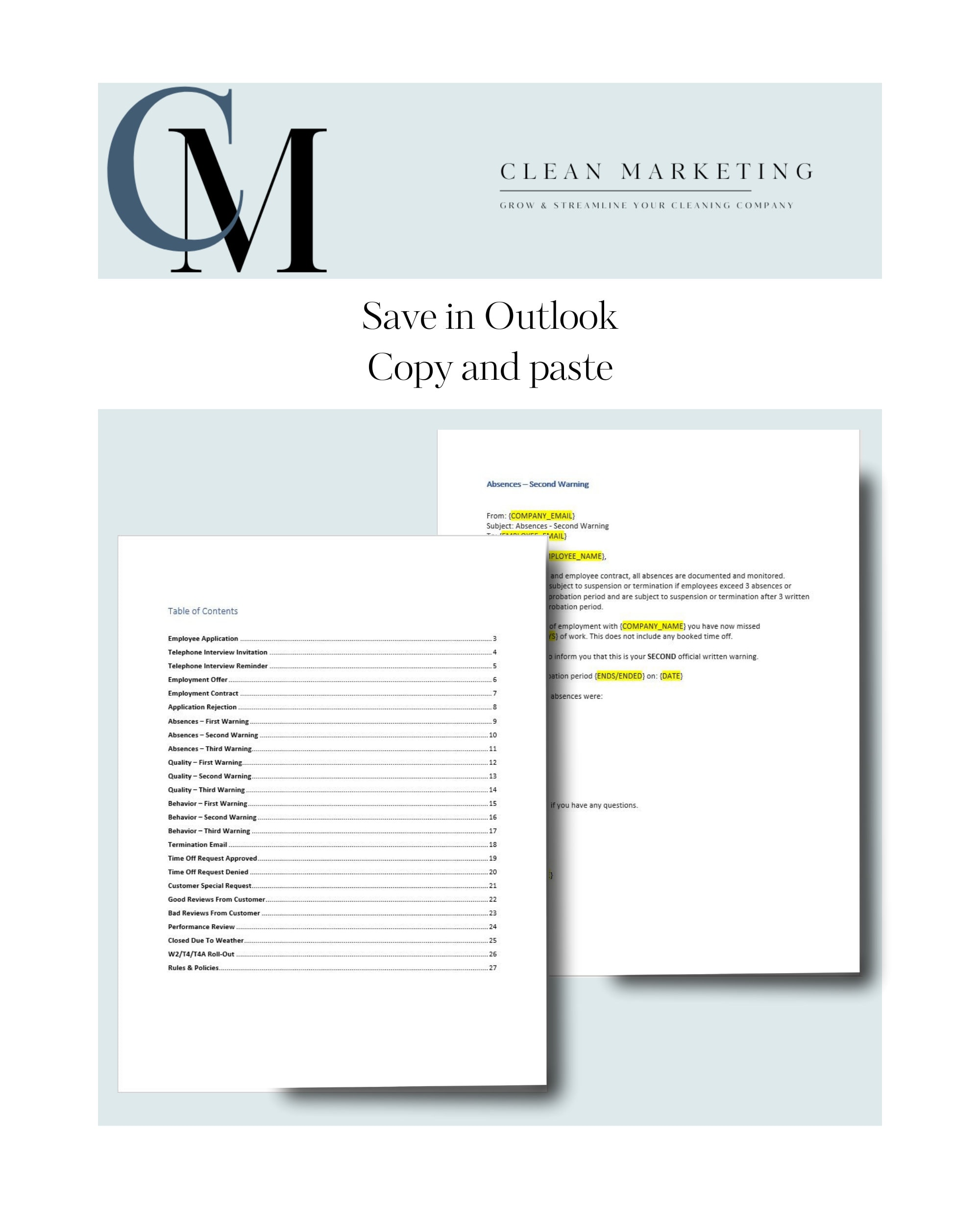 Cleaning Business Employee Email Templates, Cleaning Service ...