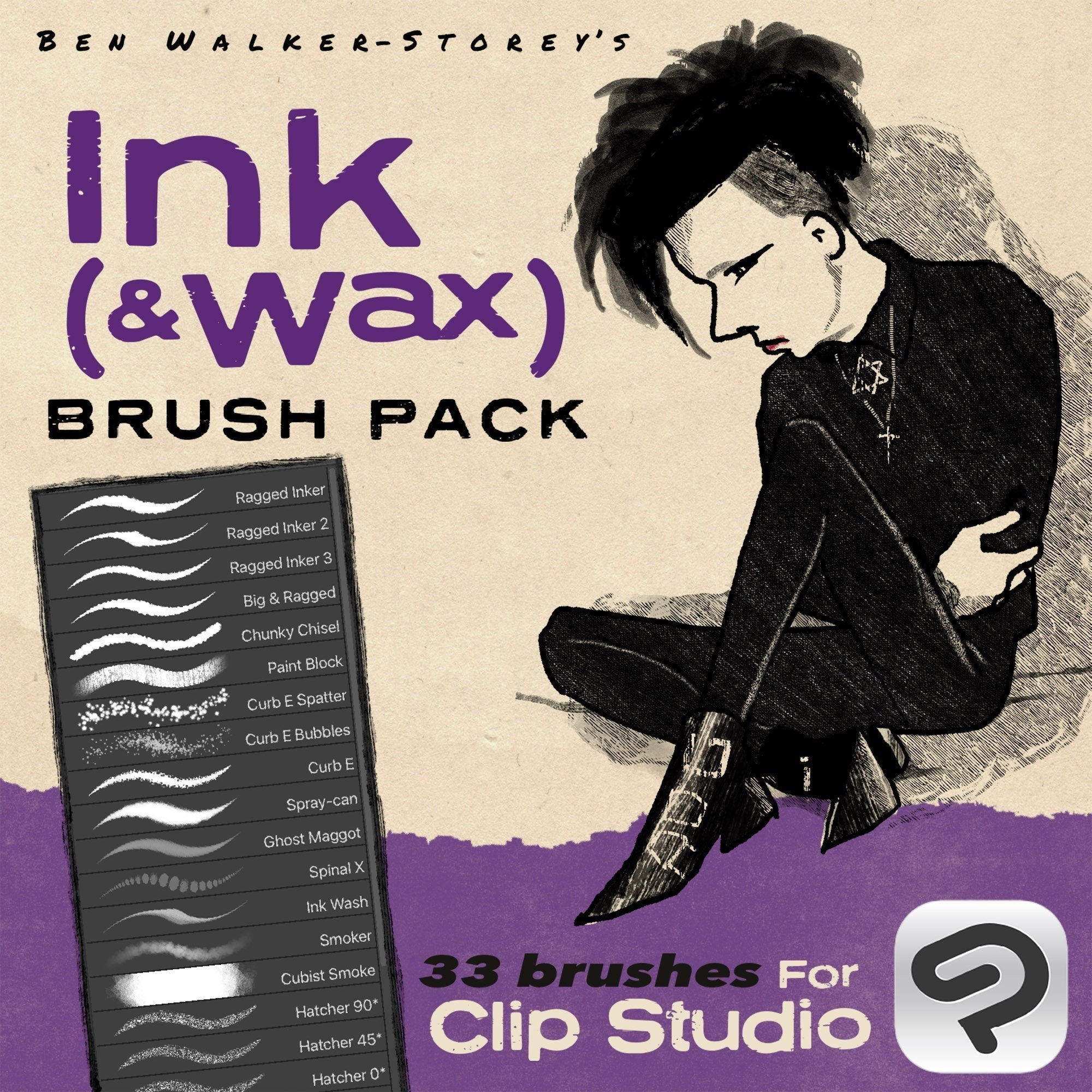 Gritty Brushes for Inking in CSP Clip Studio Paint, Shadowplay Ink and ...