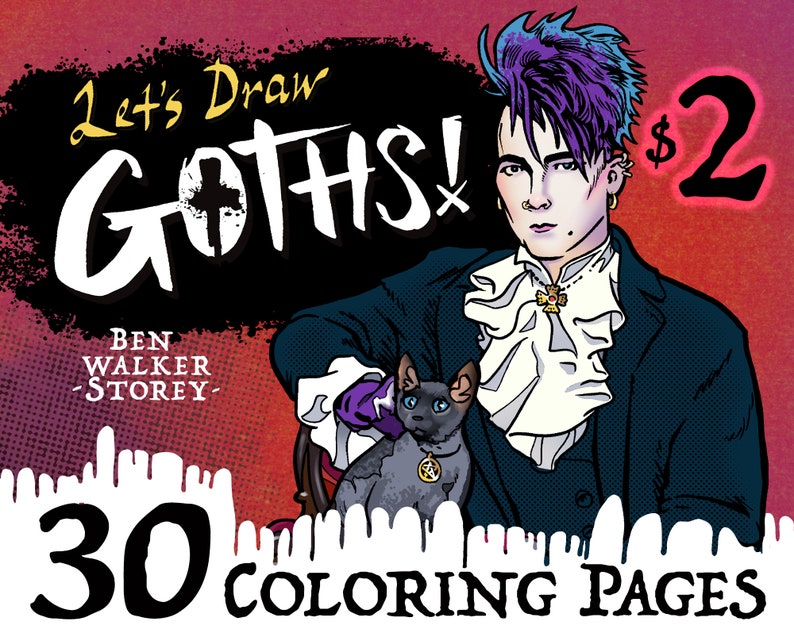 Let's Draw Goths! Digital Coloring Pages Download - Etsy