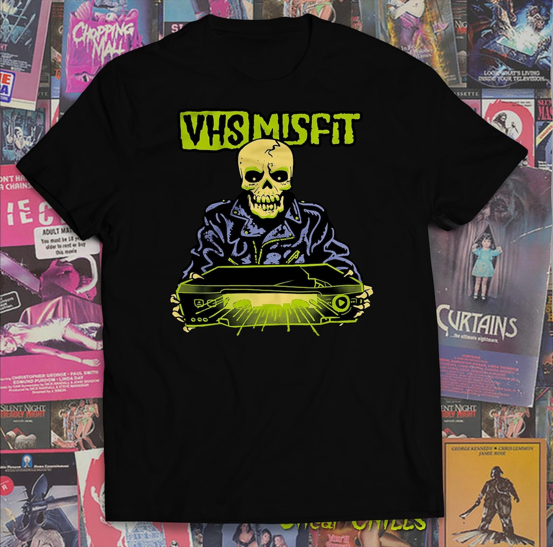 VHS Misfit Skeleton With Haunted Evil Video VCR T Shirt - Etsy