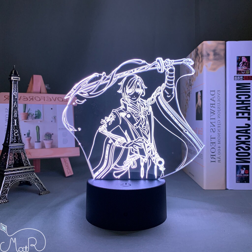 Kamisato Ayato Acrylic Led Light Genshin Impart Decor Lamp - Etsy Hong Kong