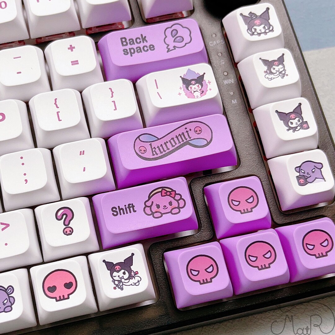 Japanese Anime Kawaii Purple Cat, Kitty Keycap Set 126 Keys XDA Profile ...