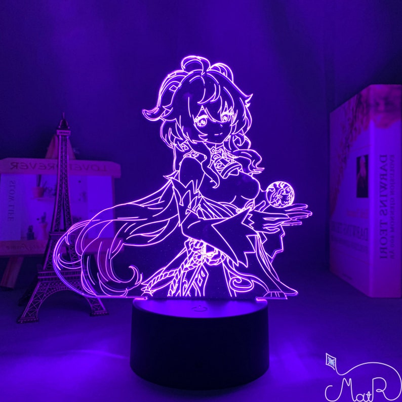 Ganyu Led Light Lamp Genshin Impart Decor Lamp Gaming - Etsy