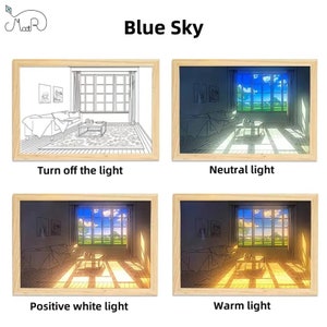 Art Painting 3D Shadow Box Anime Handmade, Art Picture Light Art Wall ...