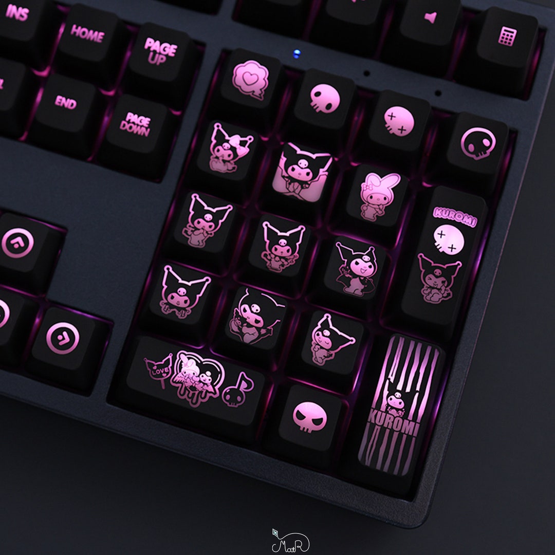Buy Kawaii Anime Pompompurin and Kuromi High-end Backlit Keycap Set 108 ...