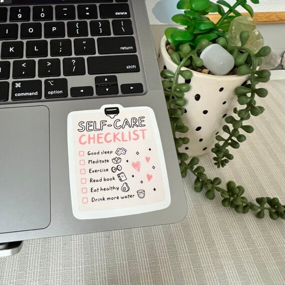 Self-care Checklist Sticker FREE Shipping Waterproof UV - Etsy