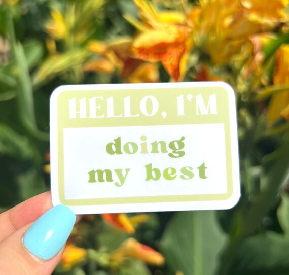 Gradient Sage Green Name Tag Sticker FREE Shipping - Etsy