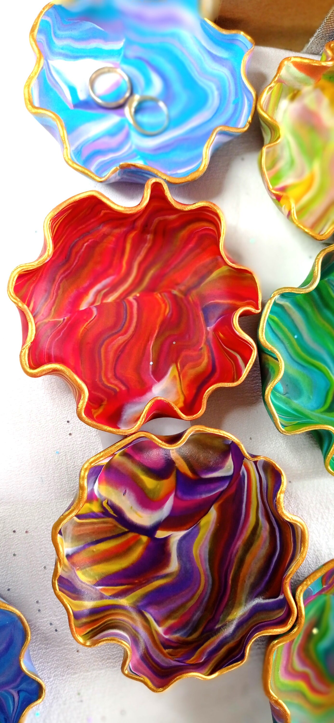 Ciotola in argilla polimerica colorata, Piattino portagioie, svuota ...