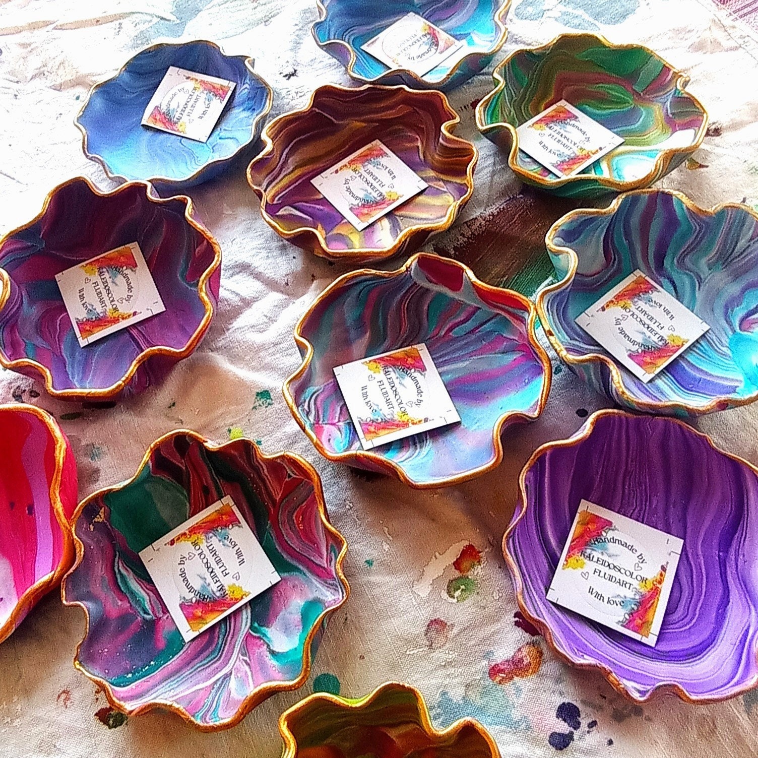 Ciotola in argilla polimerica colorata, Piattino portagioie, svuota ...