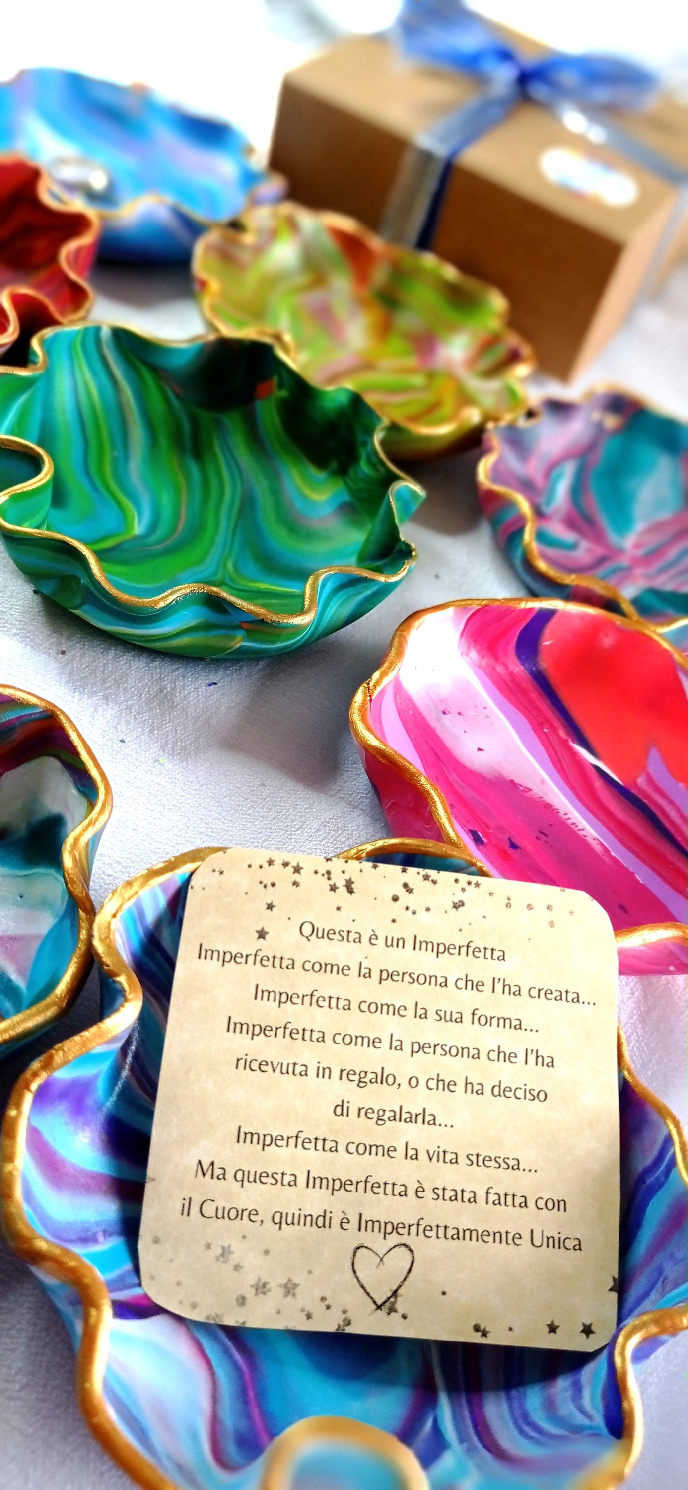 Ciotola in argilla polimerica colorata, Piattino portagioie, svuota ...