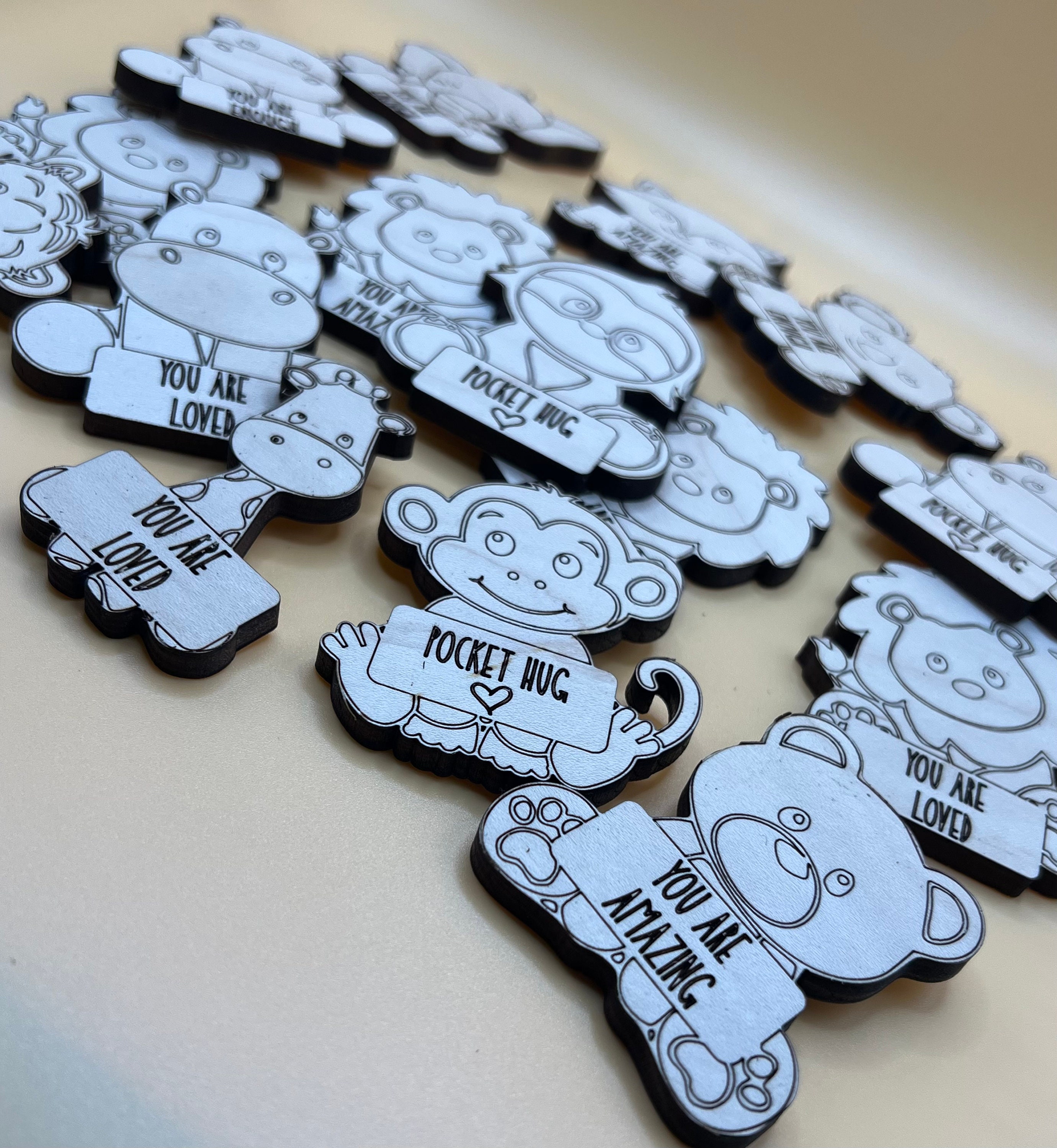 Animal Pocket Hug SVG Bundle: Laser Cut Tokens (digital Download) - Etsy