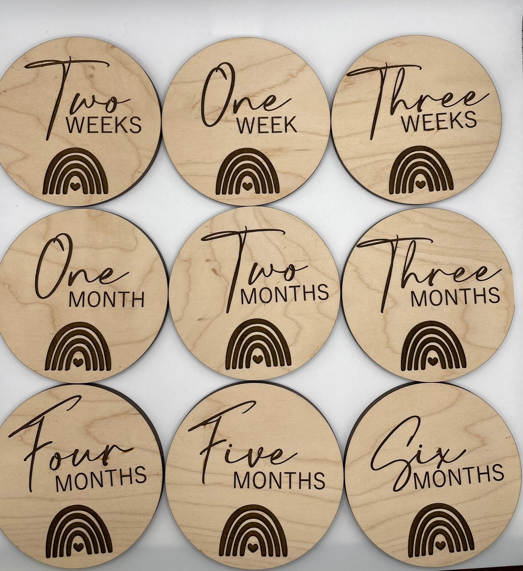 Rainbow Birth Milestone SVG Baby Monthly Milestone Digital Cut File ...