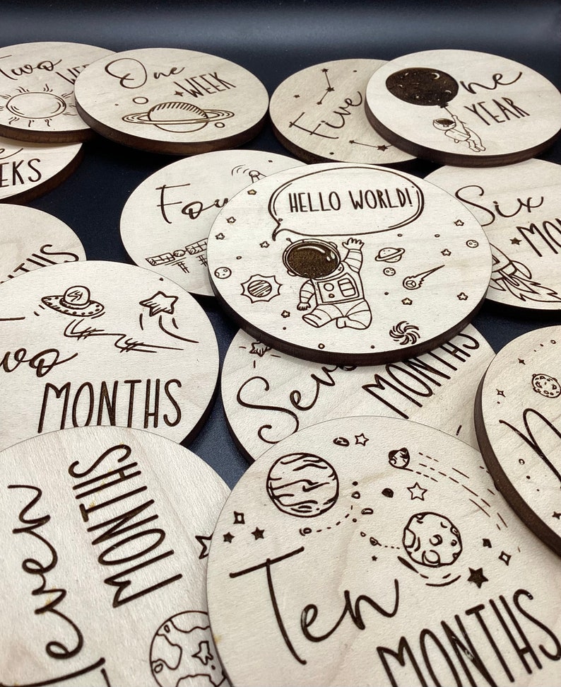 Galaxy Baby Milestone Plaques: Laser Cut SVG File - Etsy