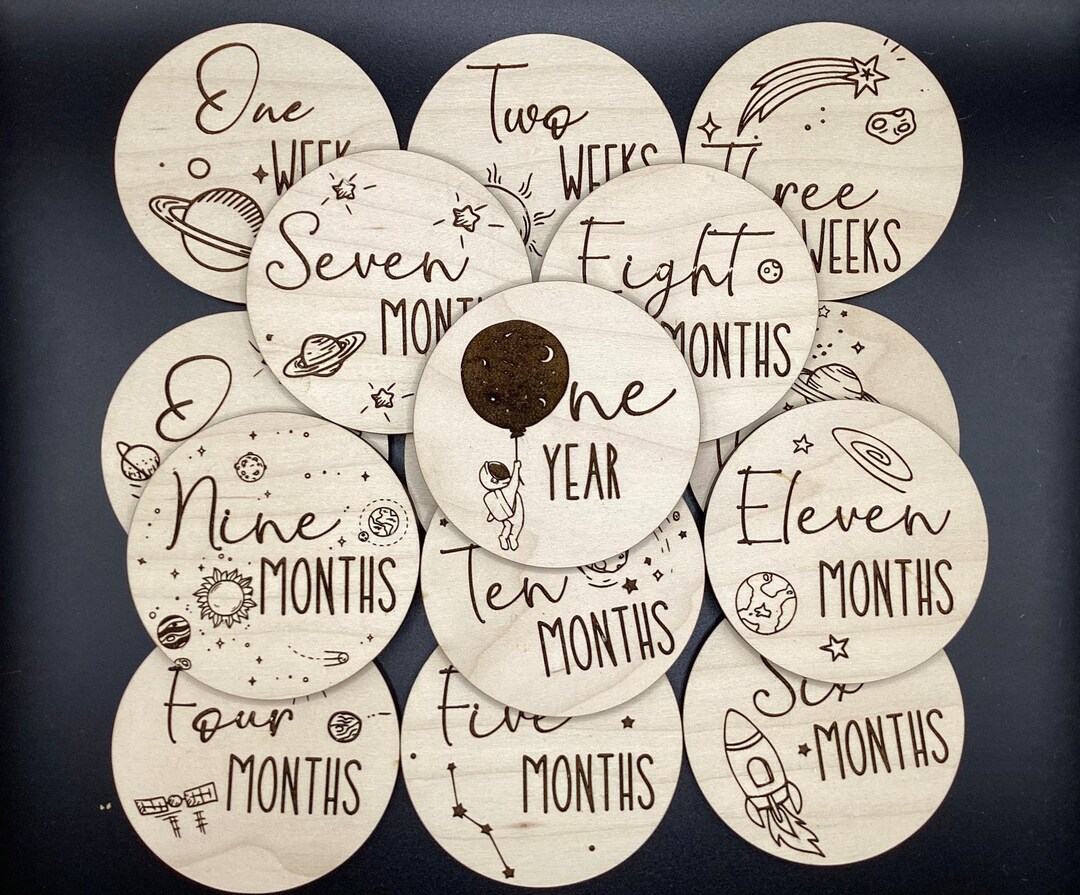 Galaxy Baby Milestone Plaques: Laser Cut SVG File - Etsy