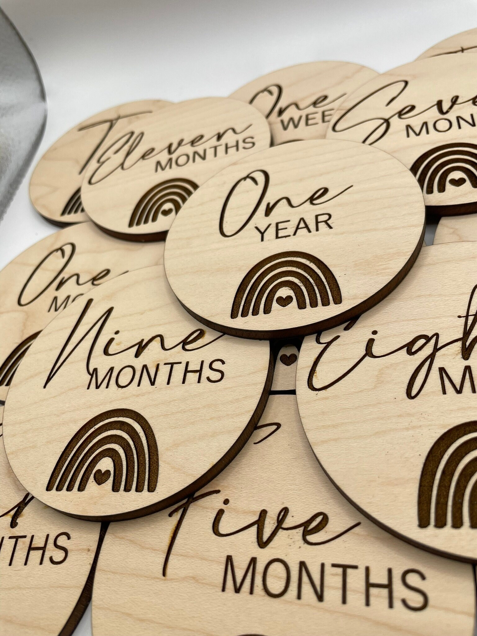 Rainbow Birth Milestone SVG Baby Monthly Milestone Digital Cut File ...