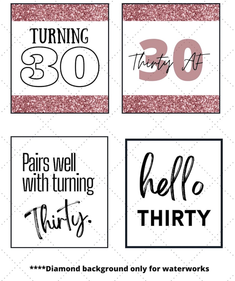 30th Birthday Wine Labels. Digital Download, Printable, Hello Thirty ...