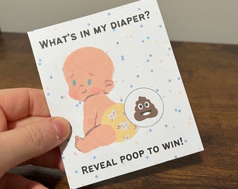 Did Baby Poop Baby Shower Game, Gender Reveal Games, Baby Shower ...
