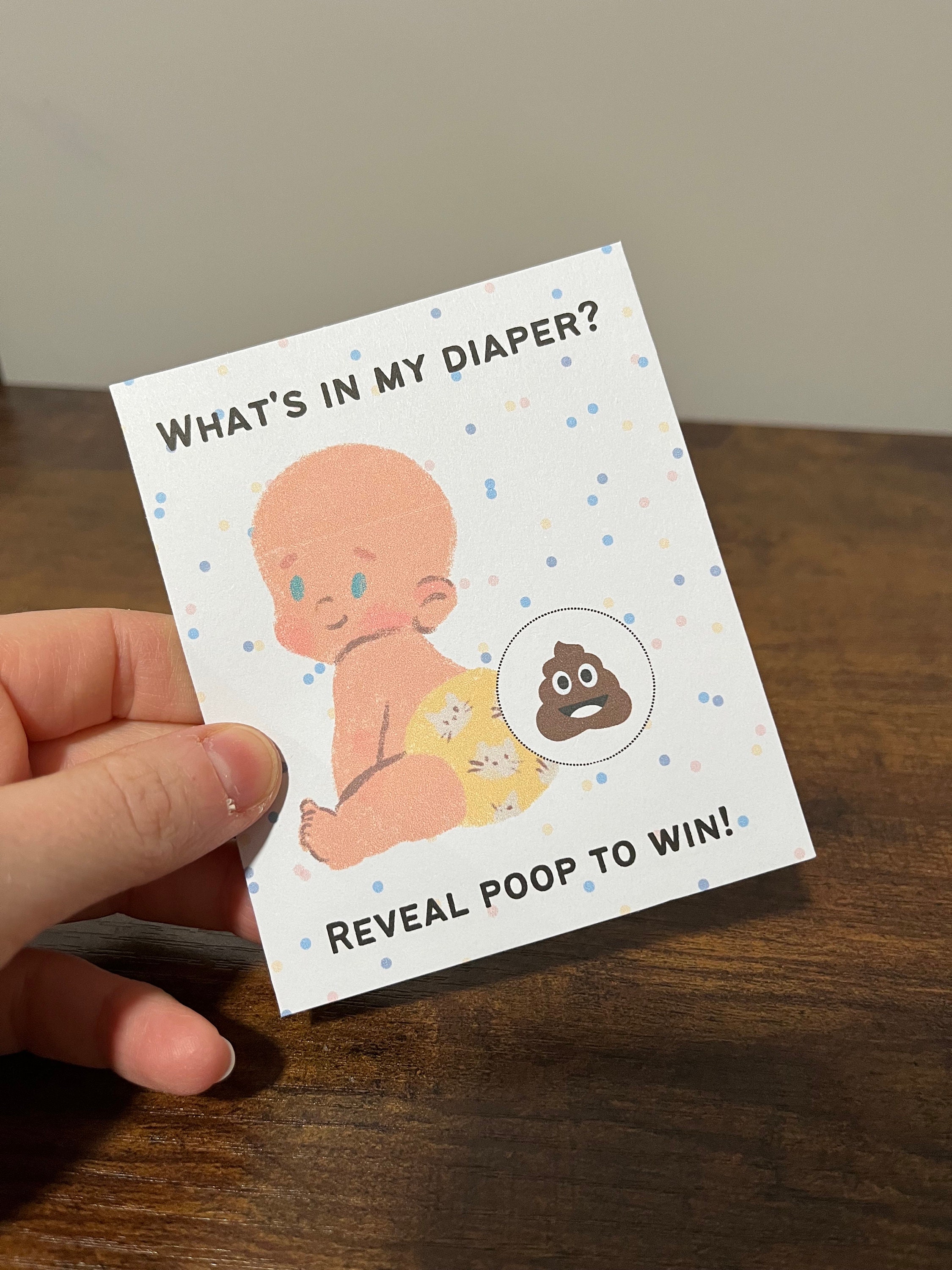 Dirty Diaper Baby Shower Scratch off Game (digital PDF) - Etsy