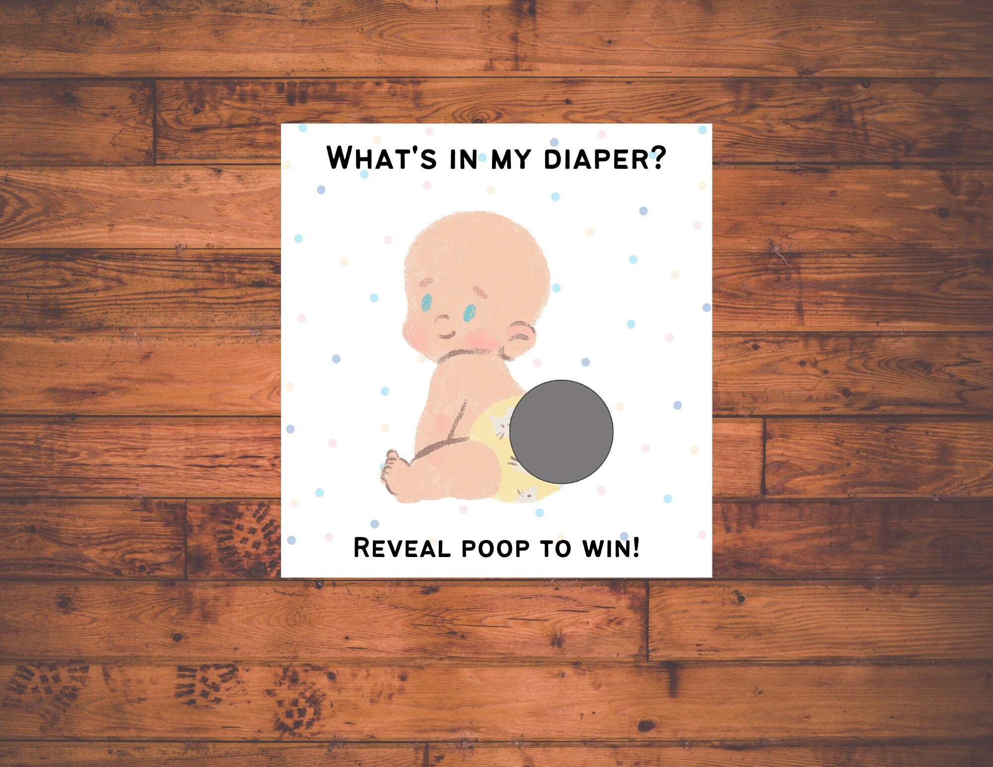 Dirty Diaper Baby Shower Scratch off Game (digital PDF) - Etsy