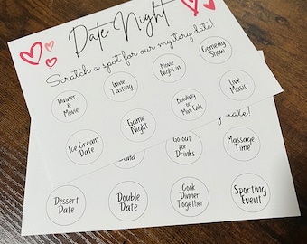 Lover's Lotto DIY Scratch off Cards Date Night Ideas or Romantic Gift ...