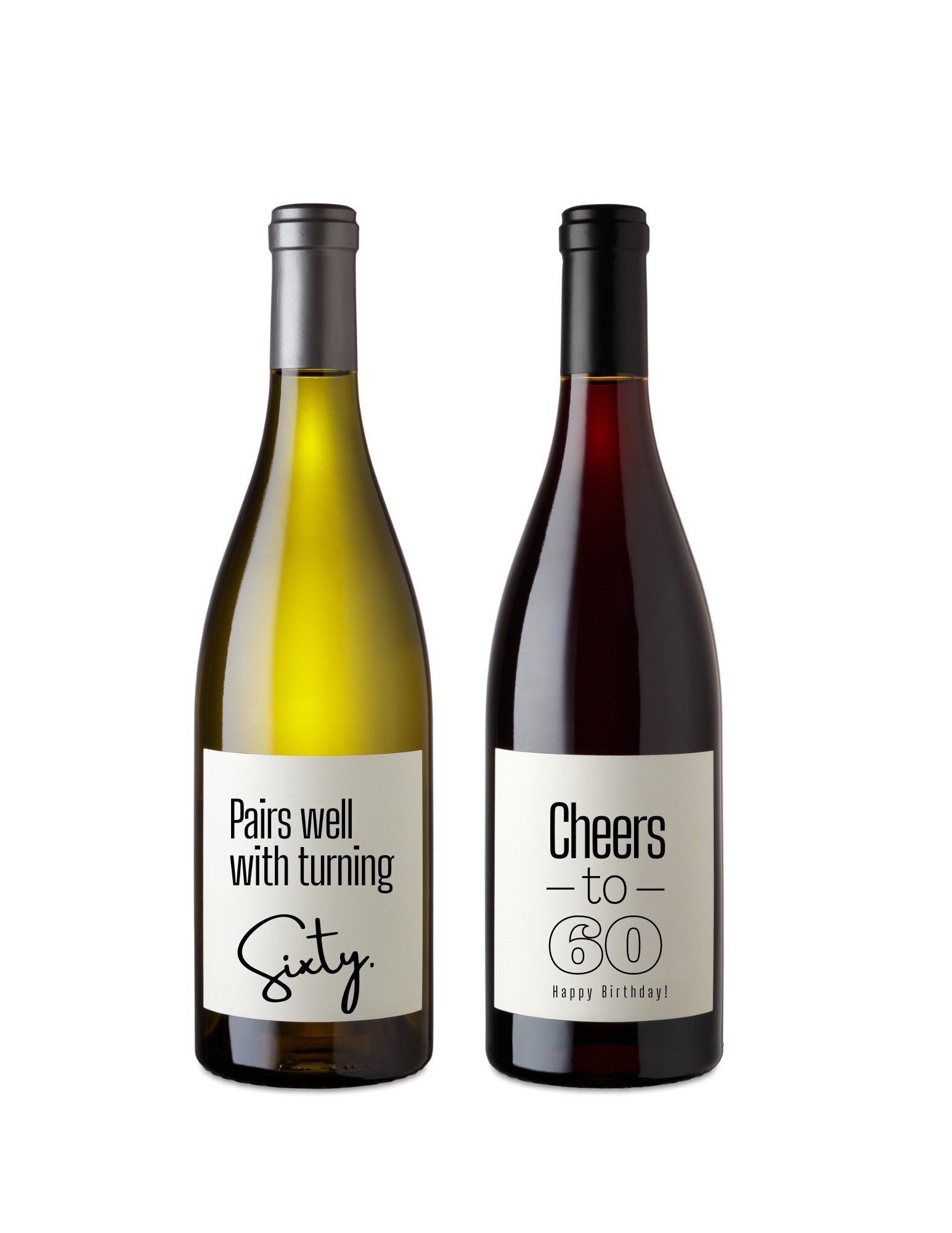 60th Birthday Wine Label . Digital Download , Printable 2 Sizes - Etsy