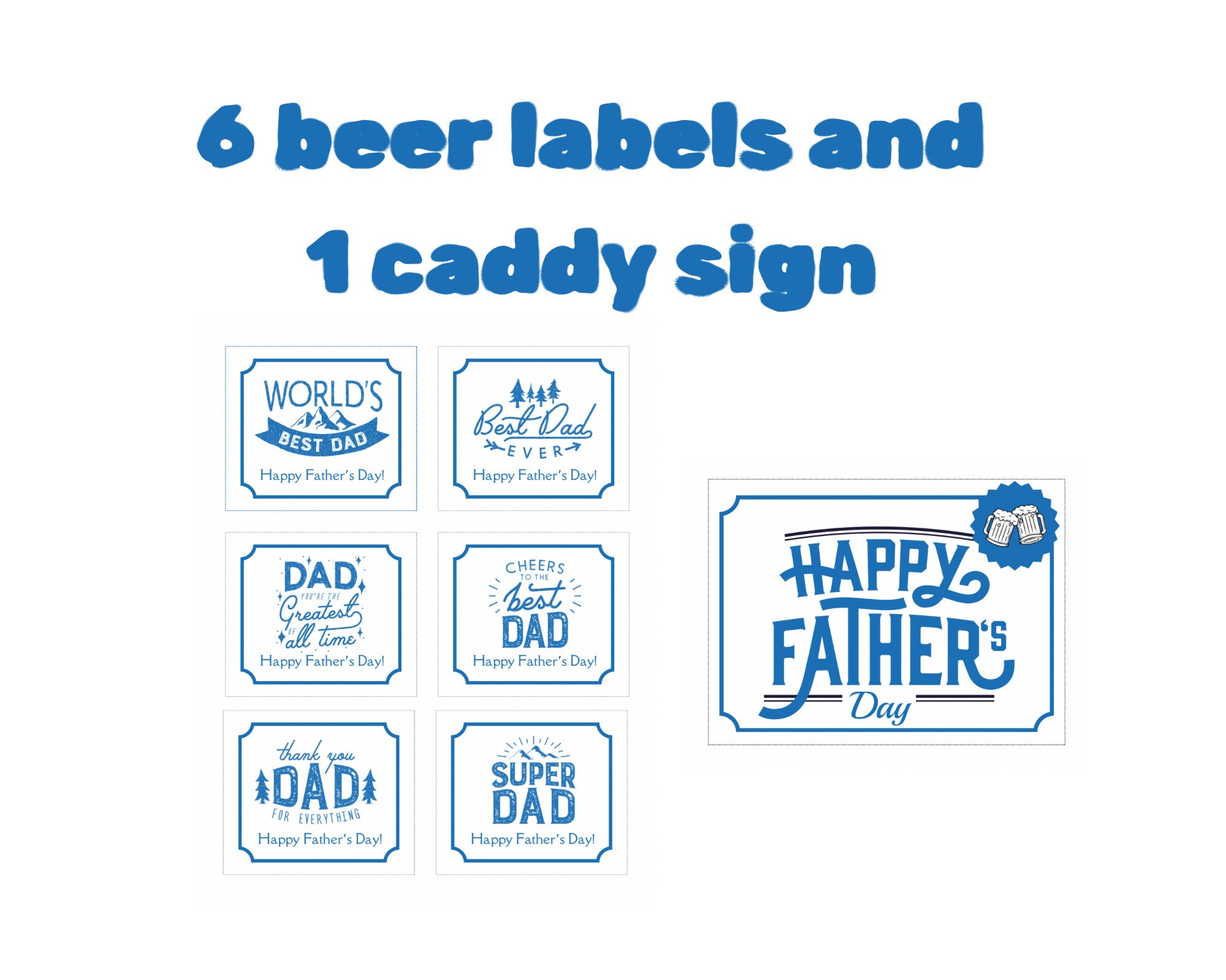 Father's Day Beer Labels: Editable Caddy Gift (PDF) - Etsy